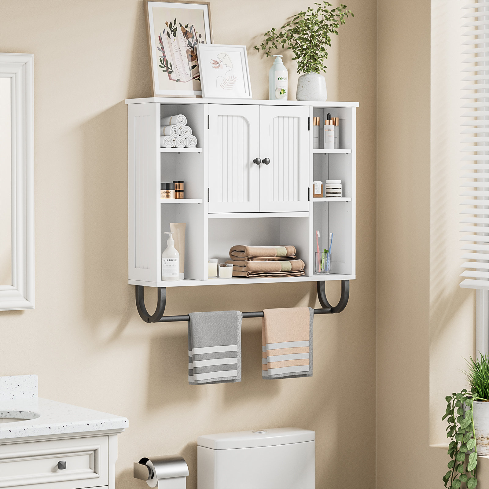 Lark Manor™ Gewirtz Bathroom Cabinet Wall Mounted 31.5"w Bathroom Wall Cabinet Above Toilet ...